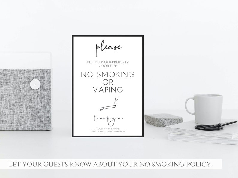 Editable No Smoking Sign Please No Smoking or Vaping Sign No - Etsy