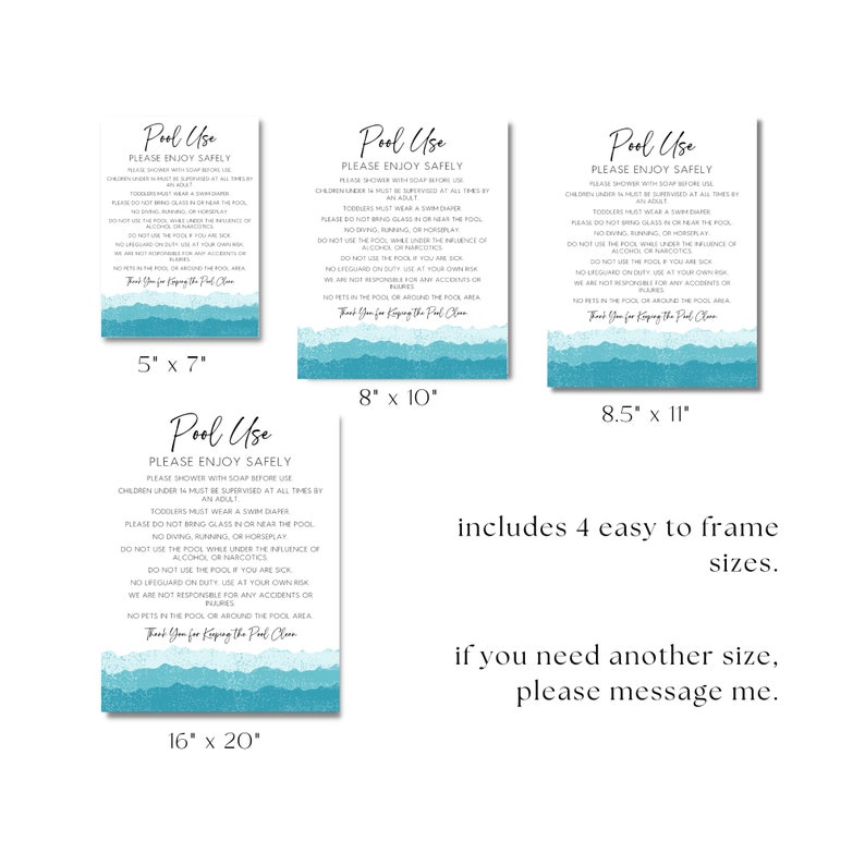 Editable Airbnb Swimming Pool Sign Template, Printable Rental Property ...
