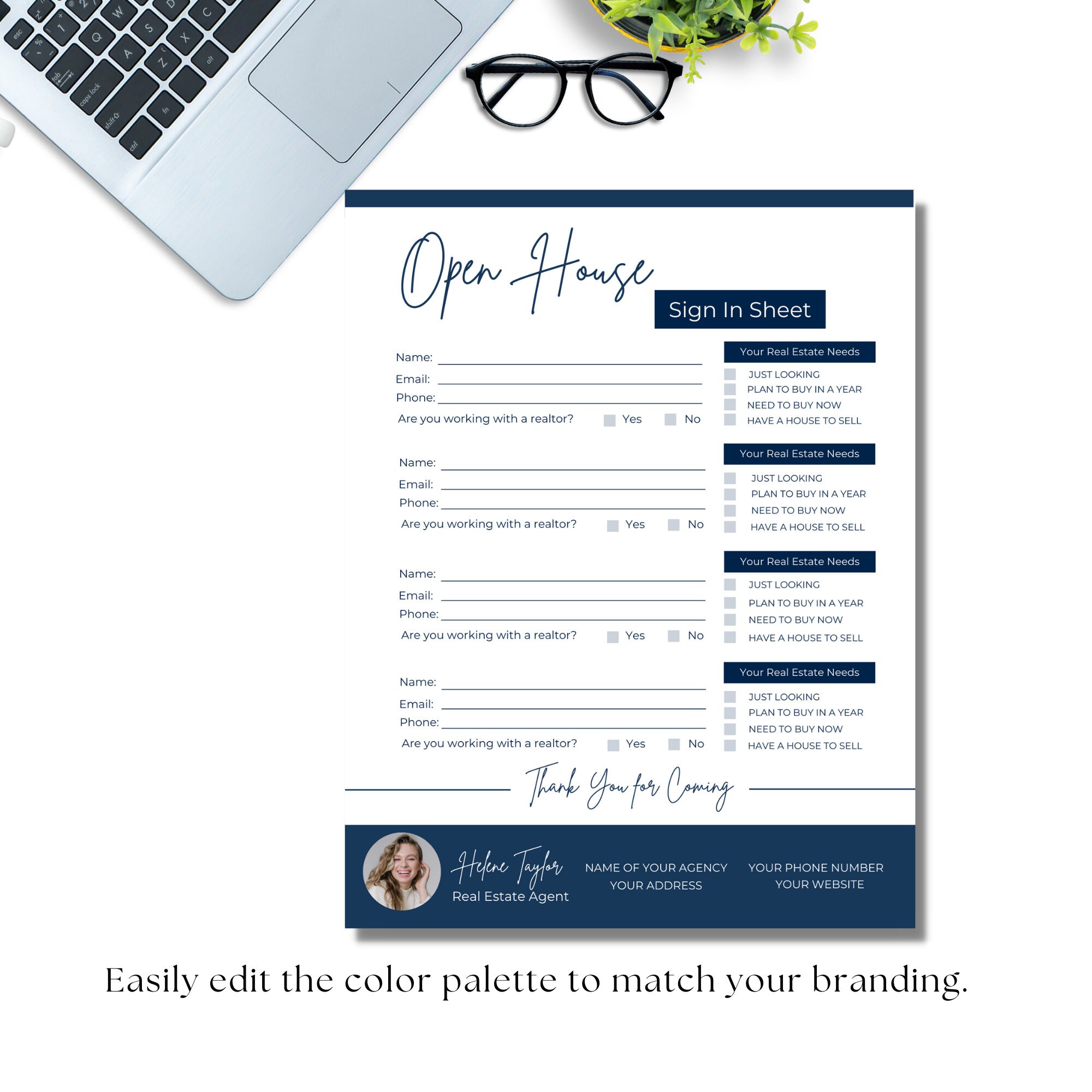 Editable Open House Sign in Sheet, Realtor Open House Form, Real Estate ...