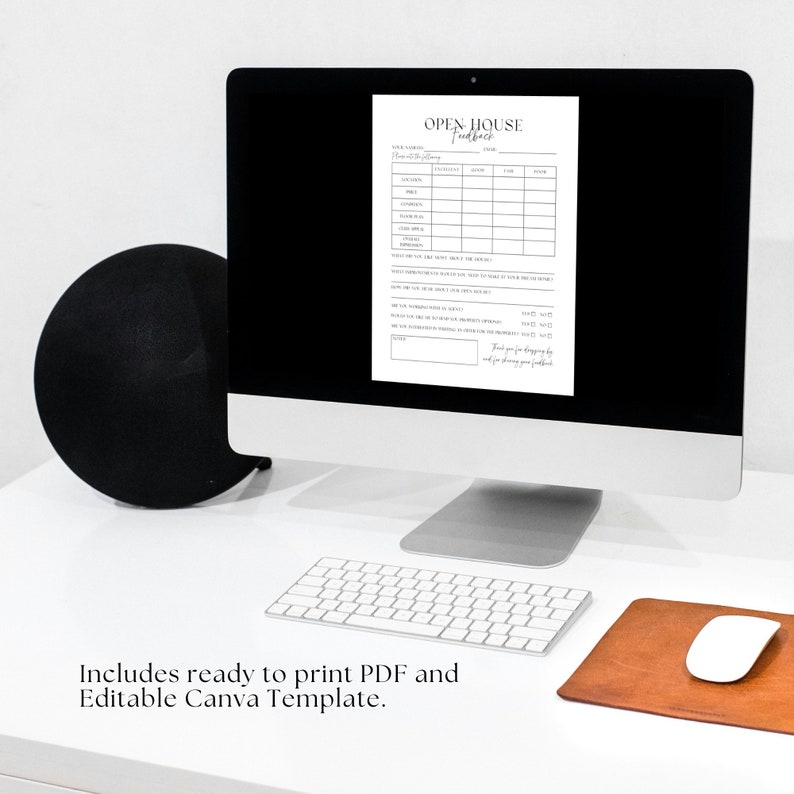 Editable Open House Feedback Form: Real Estate Realtor Template ...