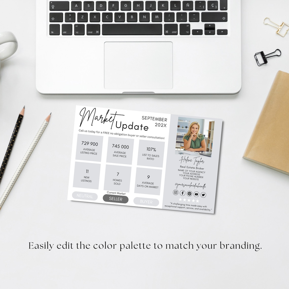 Editable Real Estate Market Updated Postcard Bundle, Printable Real ...