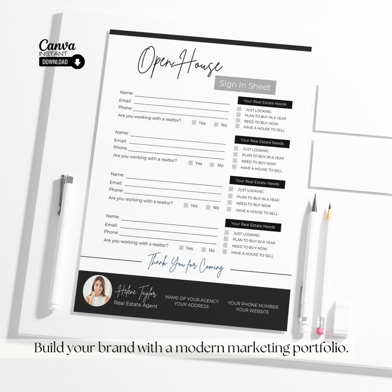 Editable Open House Sign in Sheet, Realtor Open House Form, Real Estate ...