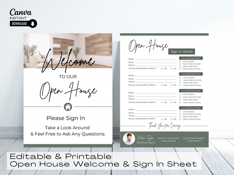 Editable Open House Sign in Sheet Realtor Open House Form - Etsy