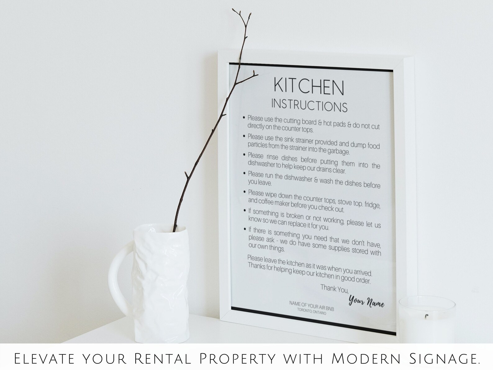 Airbnb Kitchen Rules Sign Template Editable Airbnb Sign - Etsy