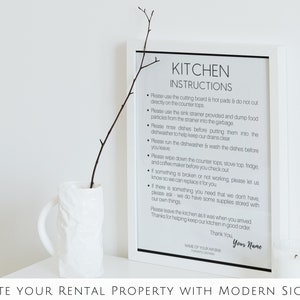 Airbnb Kitchen Rules Sign Template Editable Airbnb Sign - Etsy
