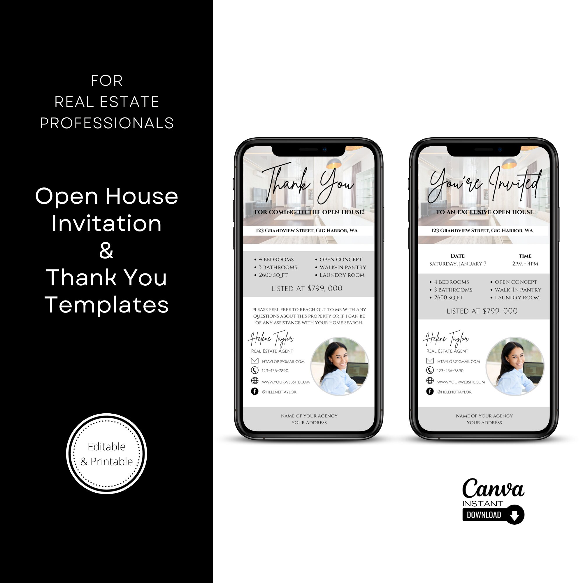 Open House Thank You, Real Estate Digital Thank You Card, Textable ...