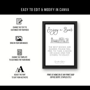 Editable Airbnb Library Sign: Book Sharing Printable (canva) - Etsy
