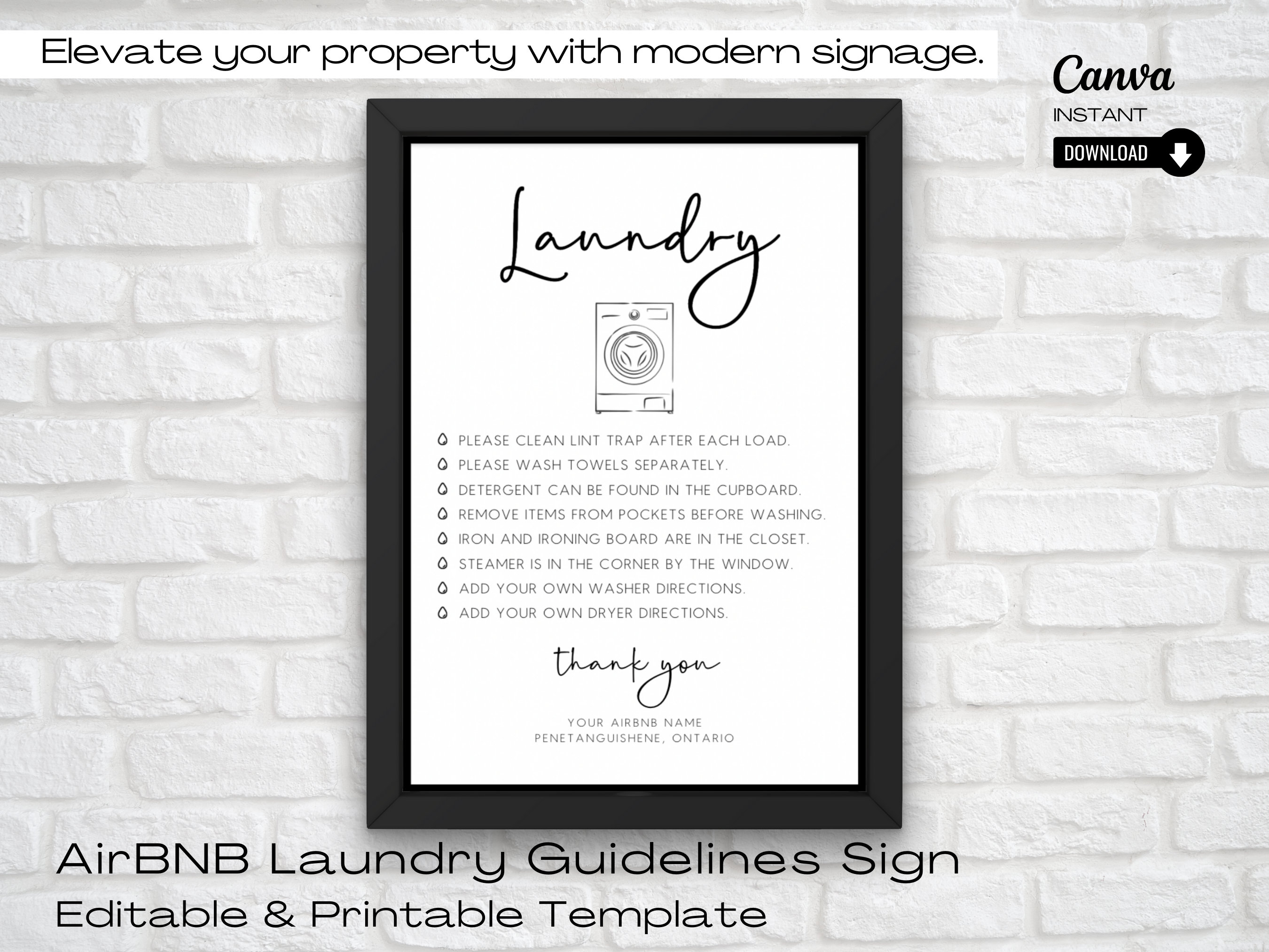 Airbnb Laundry Room Sign Airbnb Sign Airbnb Template - Etsy Australia