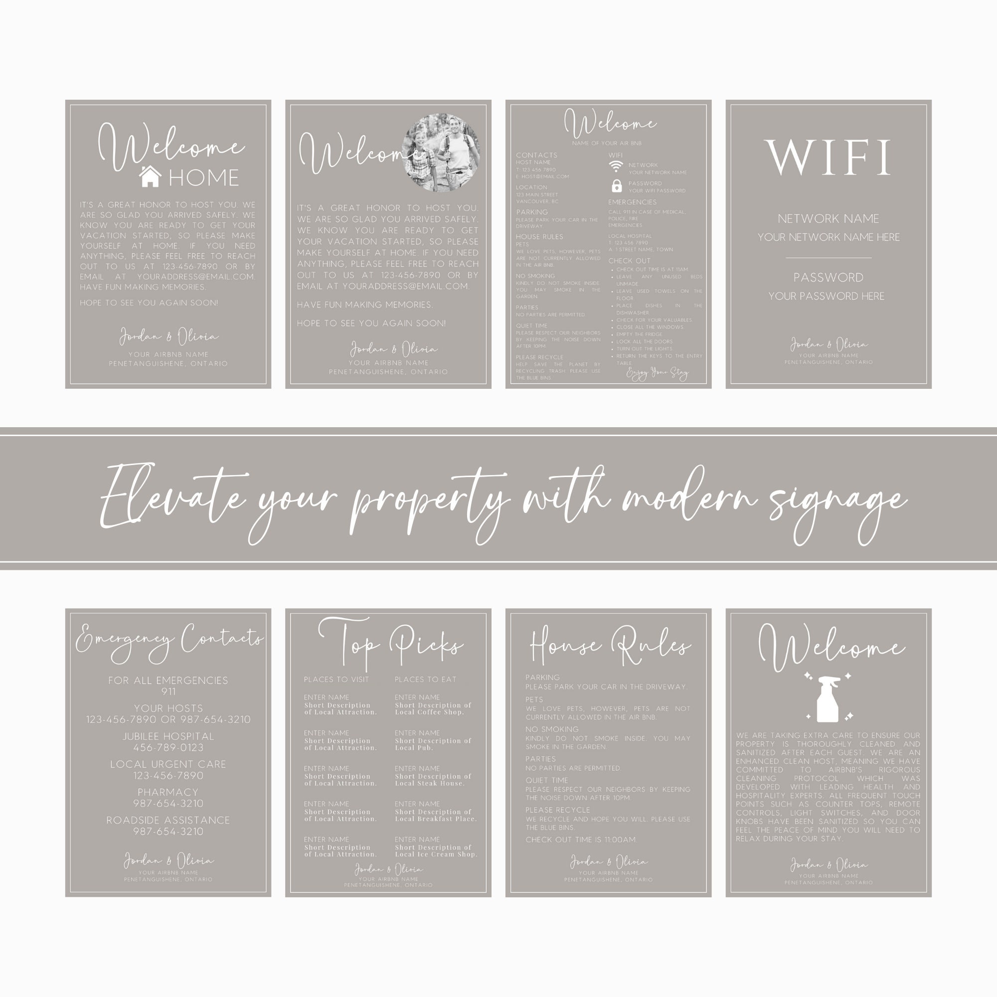 Airbnb Sign Bundle, Editable Airbnb Signage, Welcome Sign, Printable ...