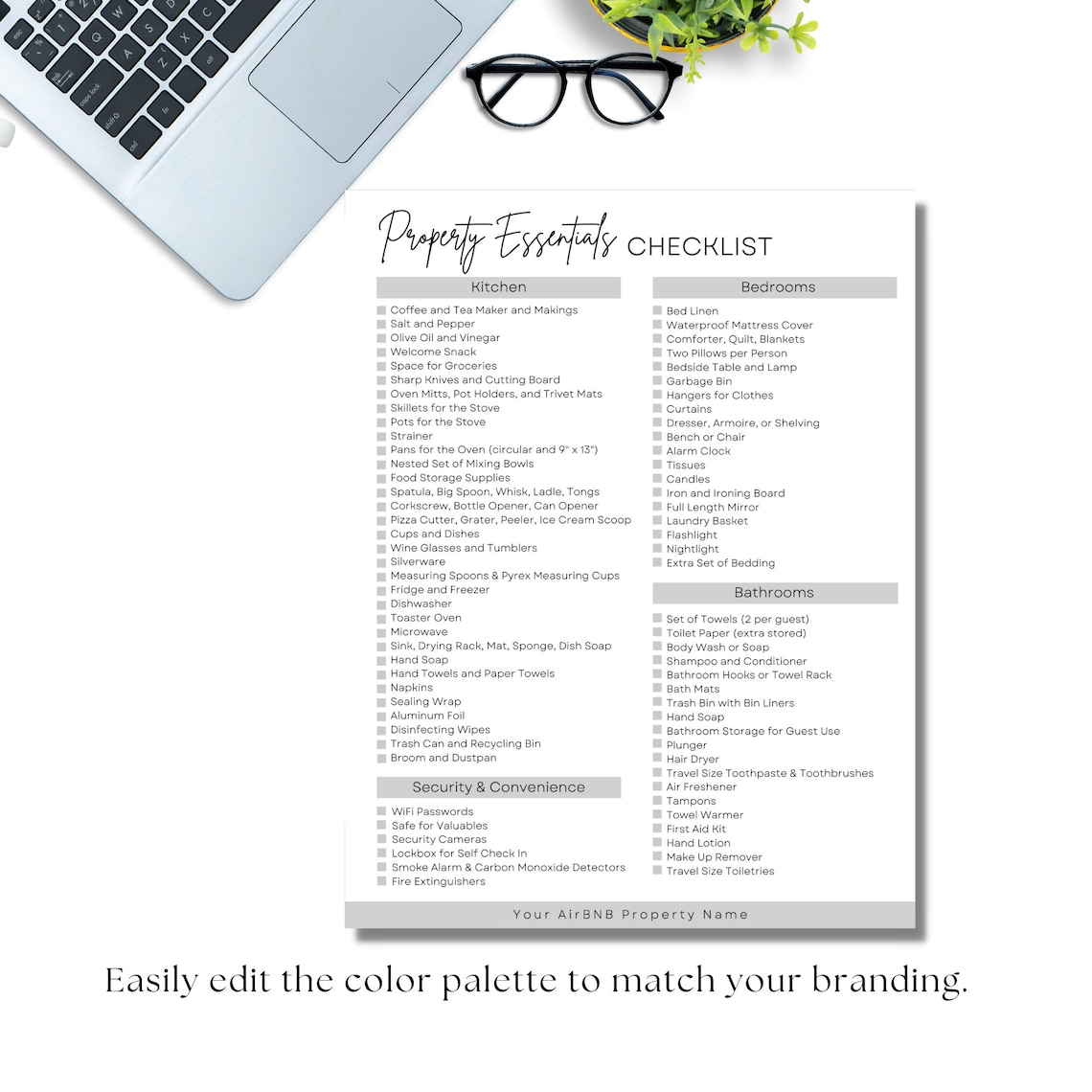 Airbnb Inventory Checklist, Airbnb Essentials Checklist, Housekeeping ...