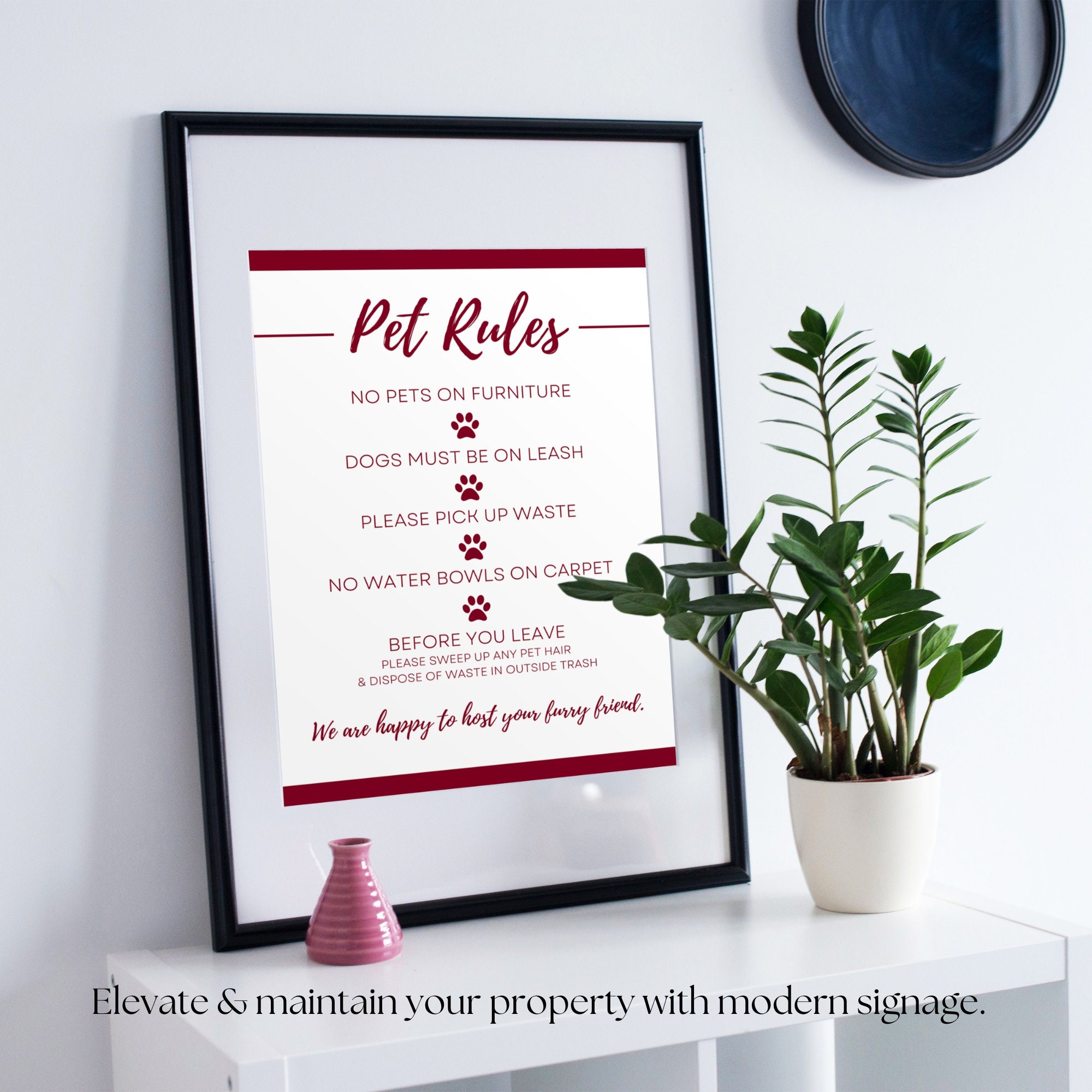 Airbnb Pet Friendly, Editable Airbnb Pet Rules Sign, Air BNB Printable ...