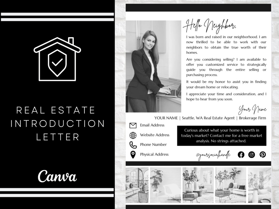 Real Estate Introduction Letter Real Estate Flyer Marketing - Etsy