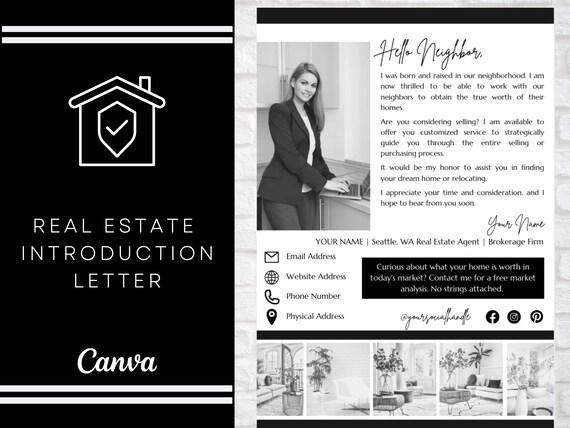 Real Estate Introduction Letter Real Estate Flyer Marketing - Etsy
