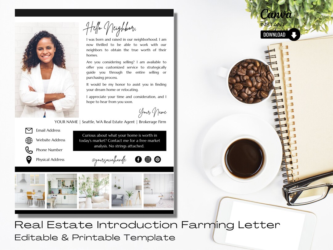 Real Estate Introduction Letter Real Estate Flyer Marketing - Etsy