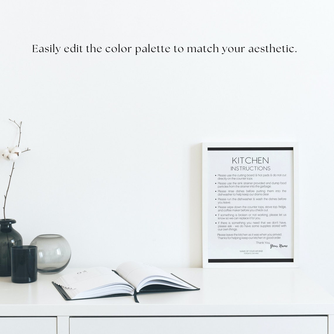 Airbnb Kitchen Rules Sign Template: Editable Printable (instant ...