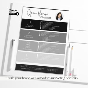 Open House Checklist: Real Estate Marketing Planner (editable Canva ...
