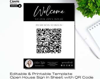 Open House Sign QR Code Real Estate - Etsy
