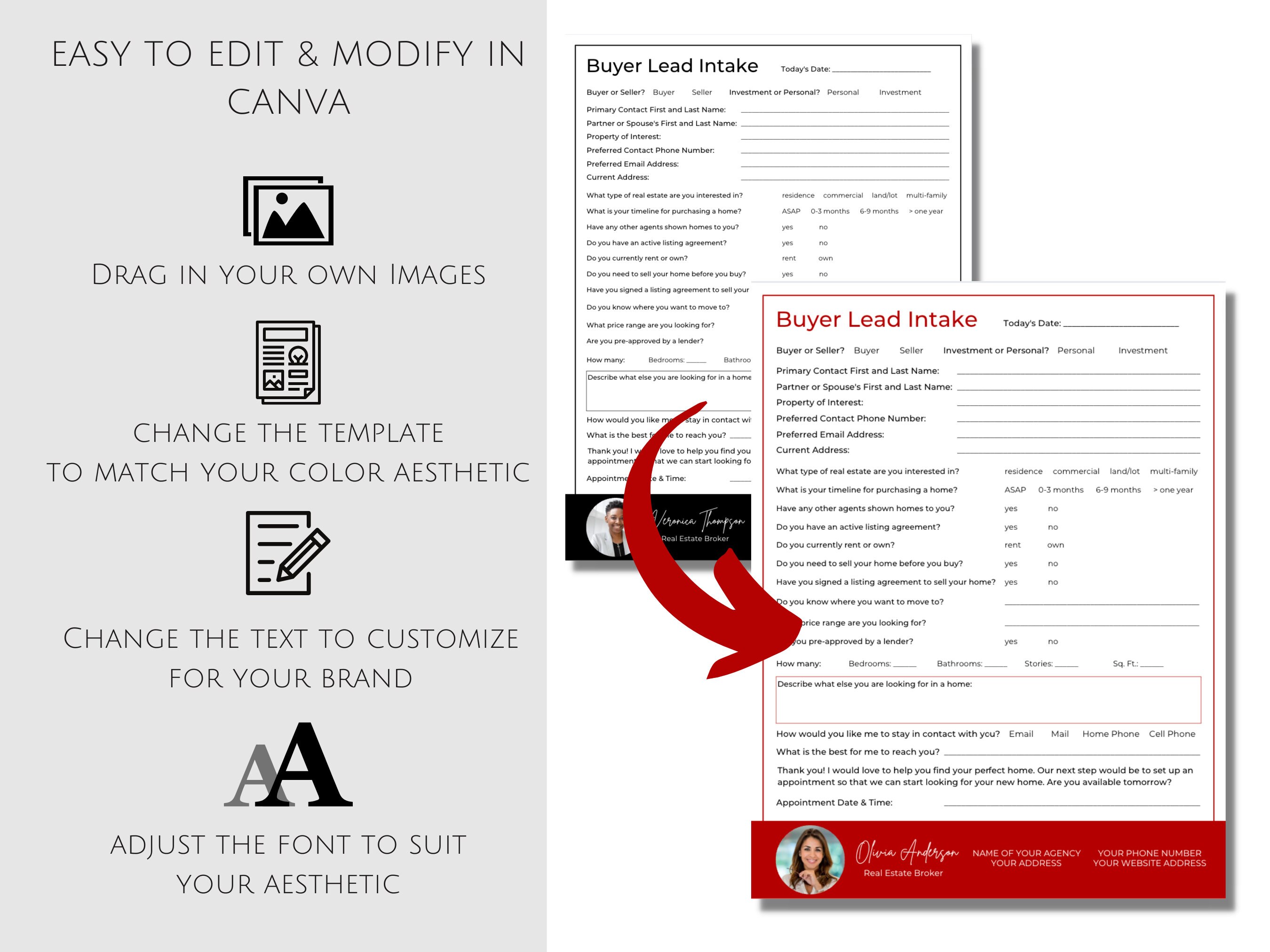 Editable Real Estate Lead Intake Sheet Printable Buyer - Etsy