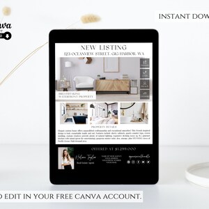 Editable New Listing Flyer Template Realtor Marketing - Etsy