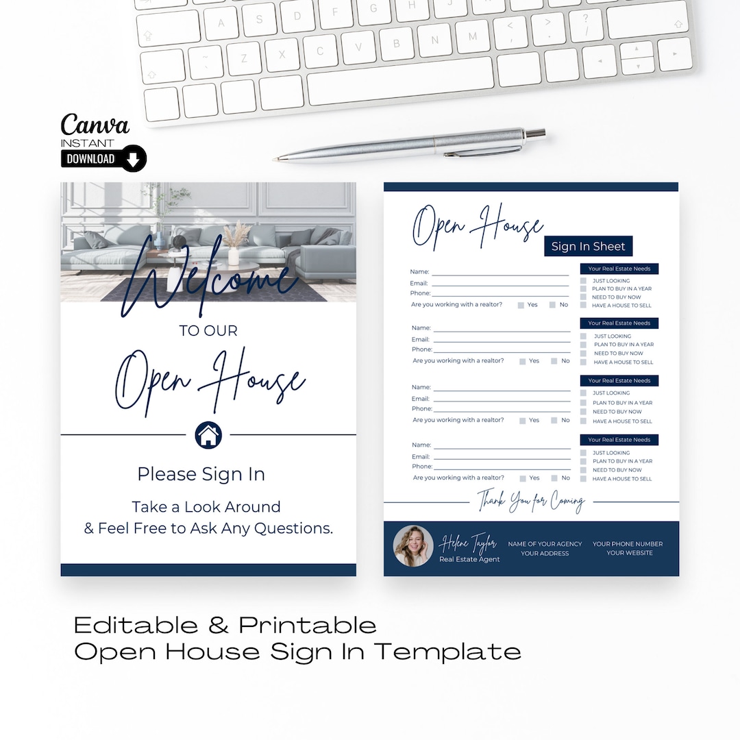 Editable Open House Sign in Sheet, Realtor Open House Form, Real Estate ...