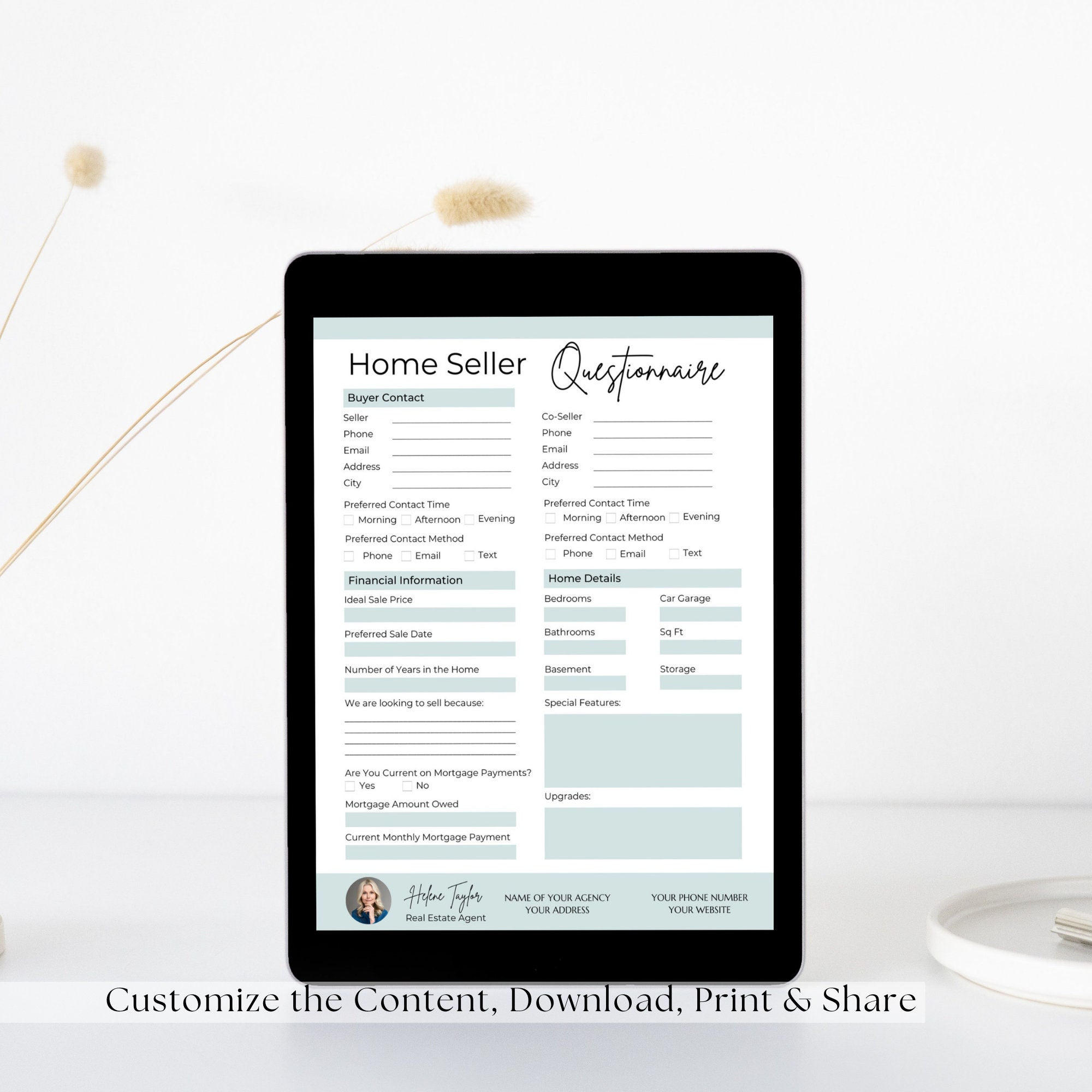 Buyer Questionnaire, Seller Questionnaire, Real Estate Marketing, Real ...