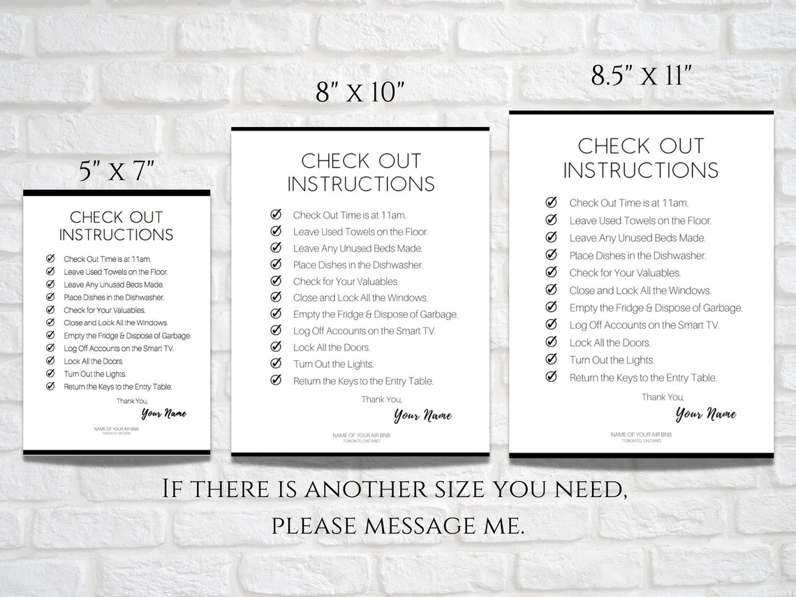 Airbnb Check Out Sign Template Editable Airbnb Sign Airbnb - Etsy