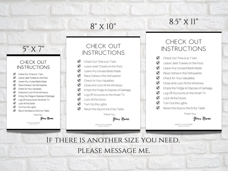 Airbnb Check Out Sign Template Editable Airbnb Sign Airbnb - Etsy