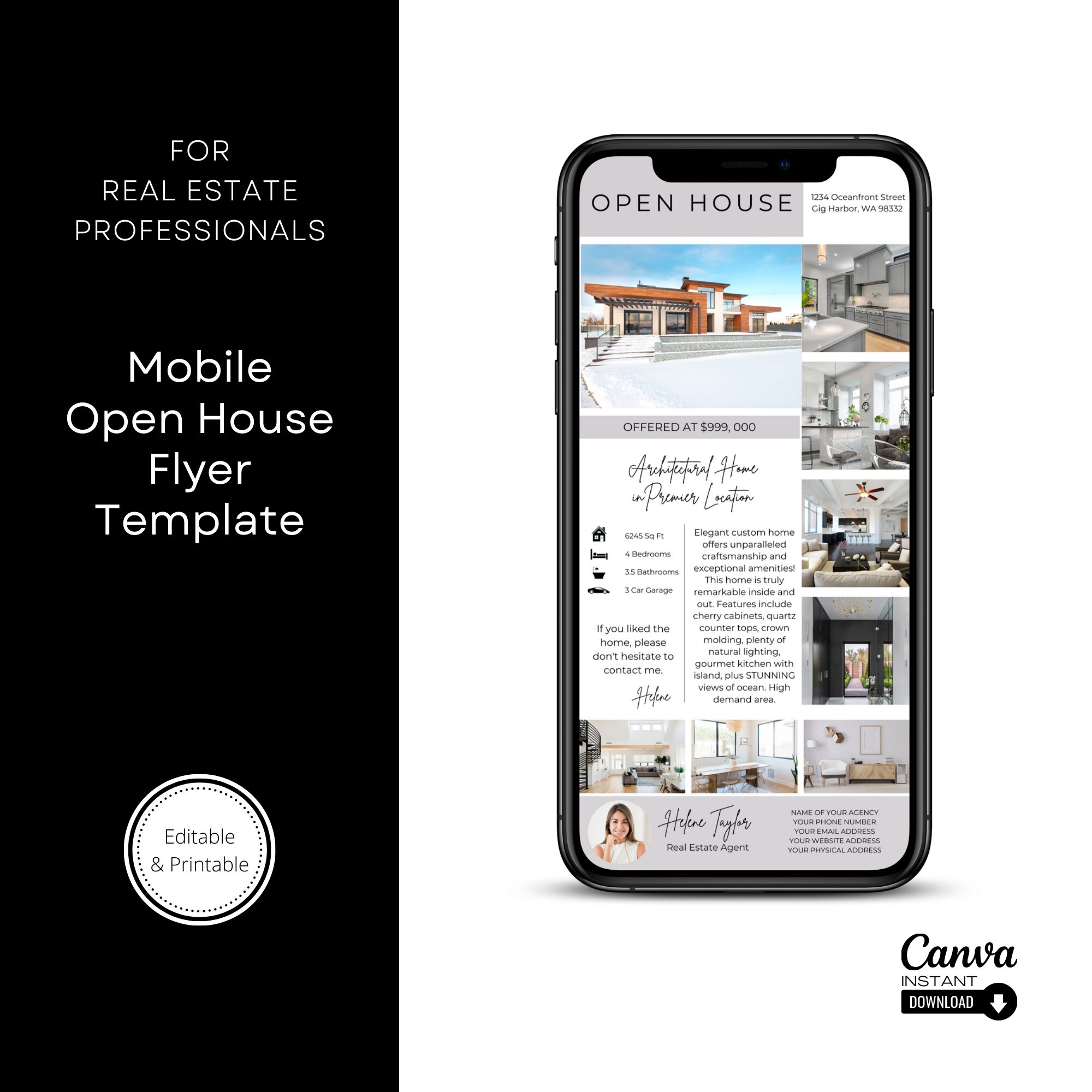 Mobile Open House Flyer Template: Real Estate Marketing (canva) - Etsy
