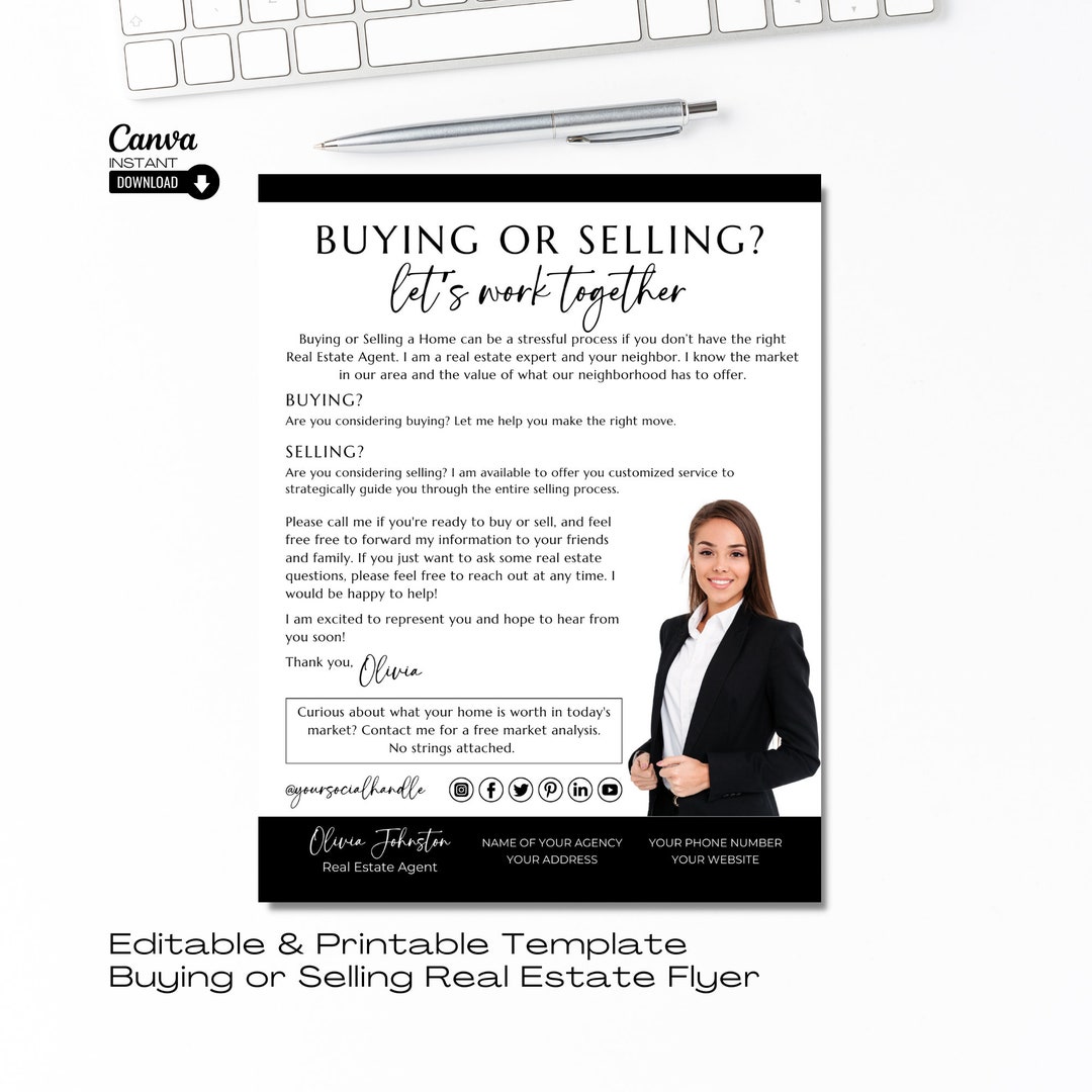 Editable Real Estate Farming Flyer: Hello Neighbor Template (canva) - Etsy