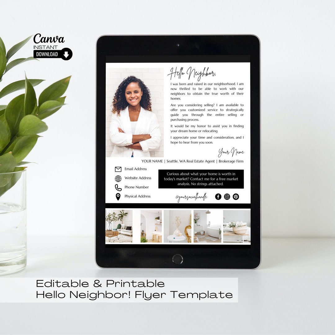 Real Estate Introduction Flyer: Modern Canva Template (digital Download ...