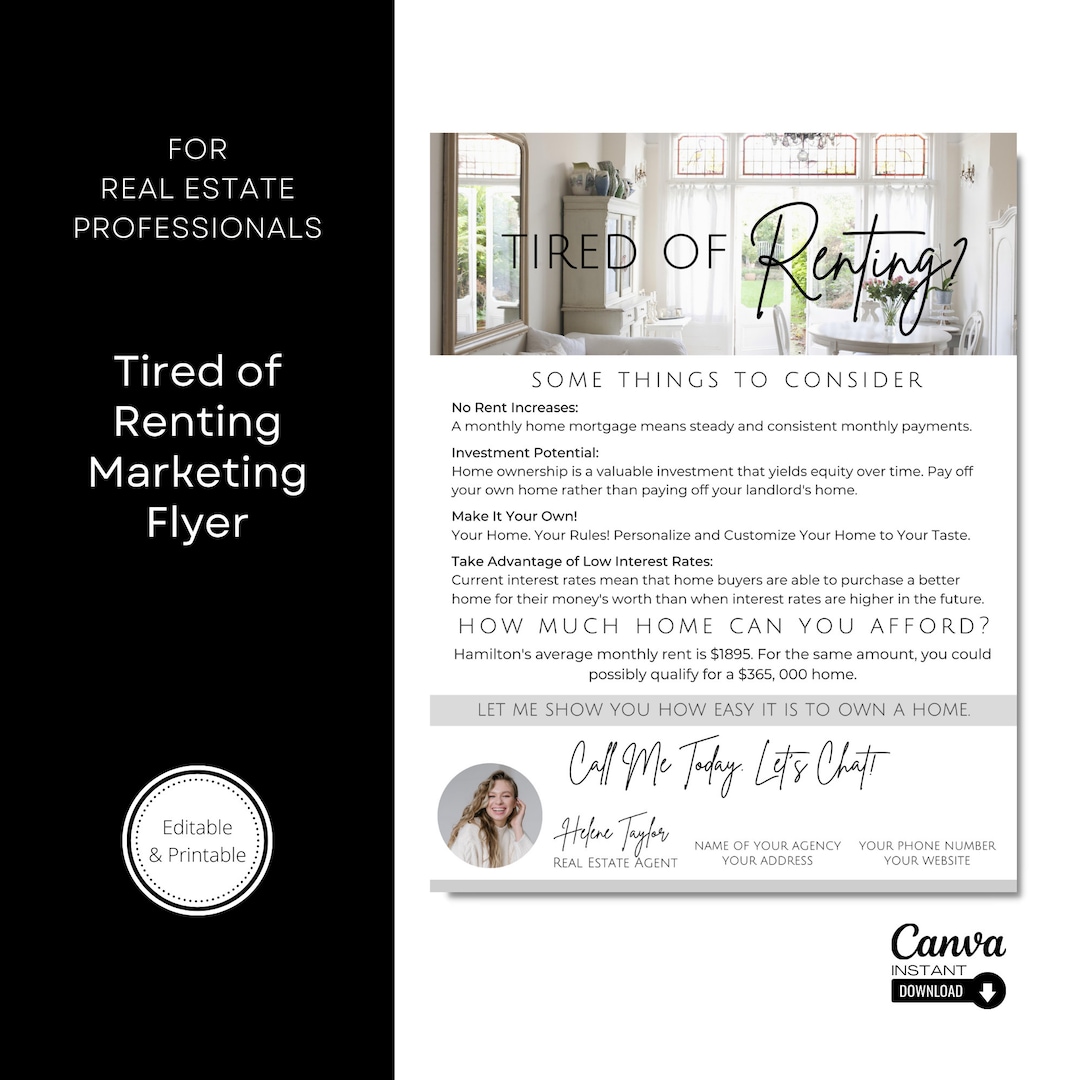 Real Estate Tired of Renting Prospecting Flyer, Tired of Renting Real ...