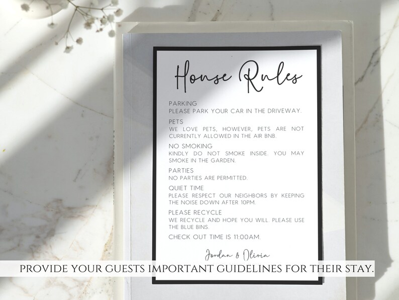 Airbnb Editable House Rules Sign Rental Property House Rules - Etsy