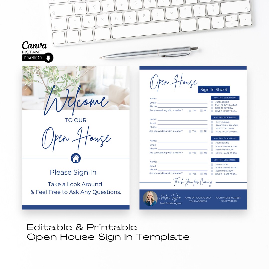 Editable Open House Sign in Sheet, Realtor Open House Form, Real Estate ...