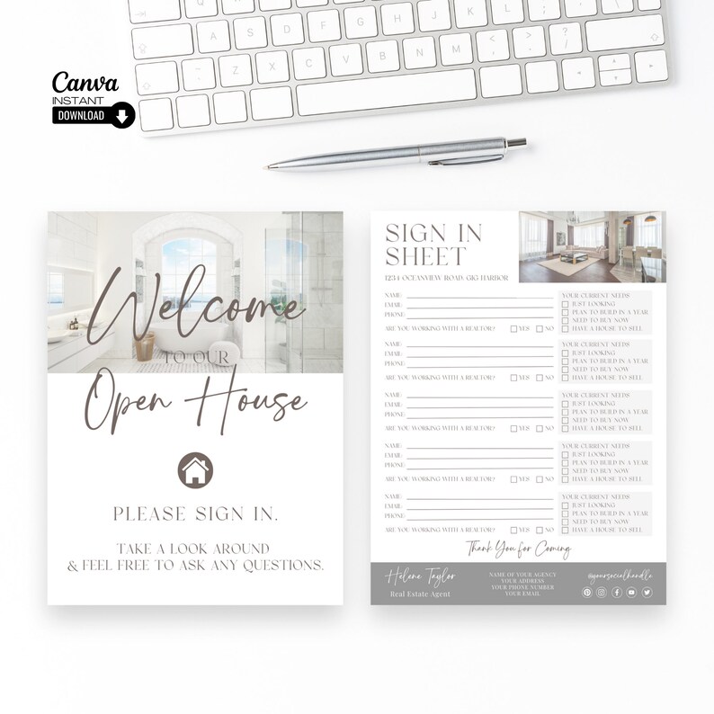 Editable Open House Sign in Sheet Realtor Open House Form - Etsy
