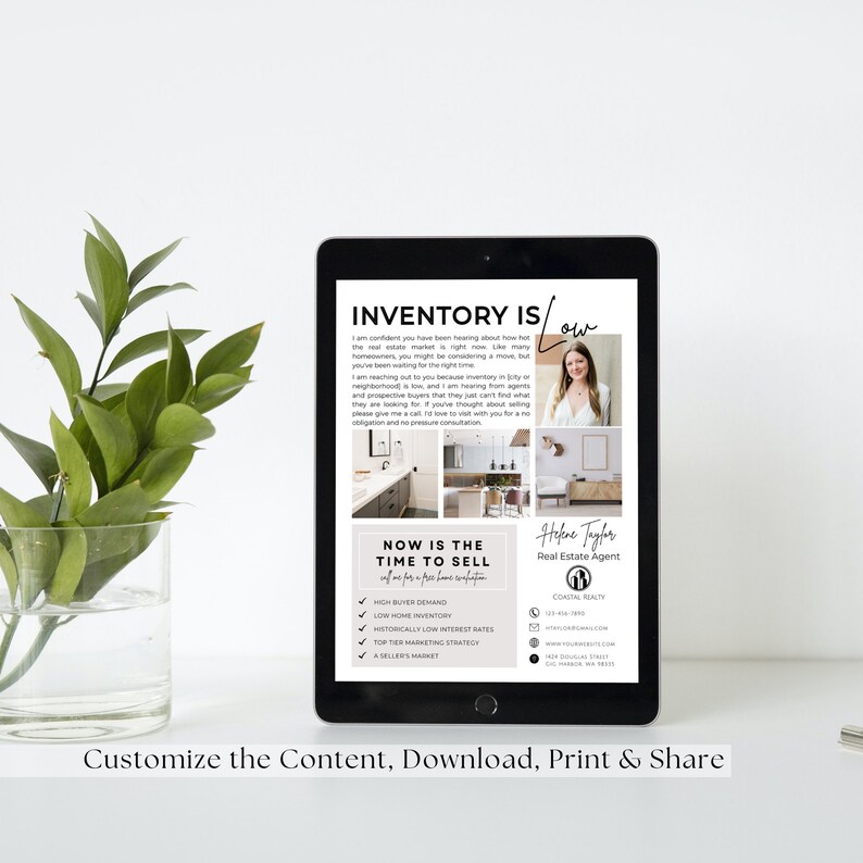 Real Estate Low Inventory Flyer, Low Inventory Neighbor Letter, Real ...