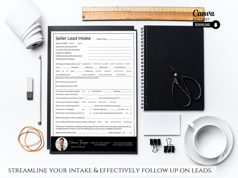 Editable Real Estate Lead Intake Sheet Printable Seller - Etsy