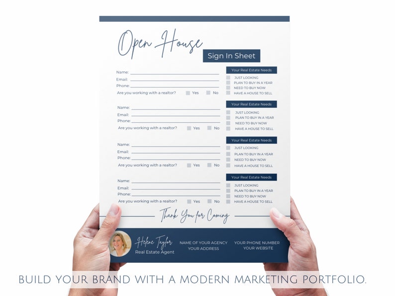 Editable Open House Sign in Sheet Realtor Open House Form - Etsy