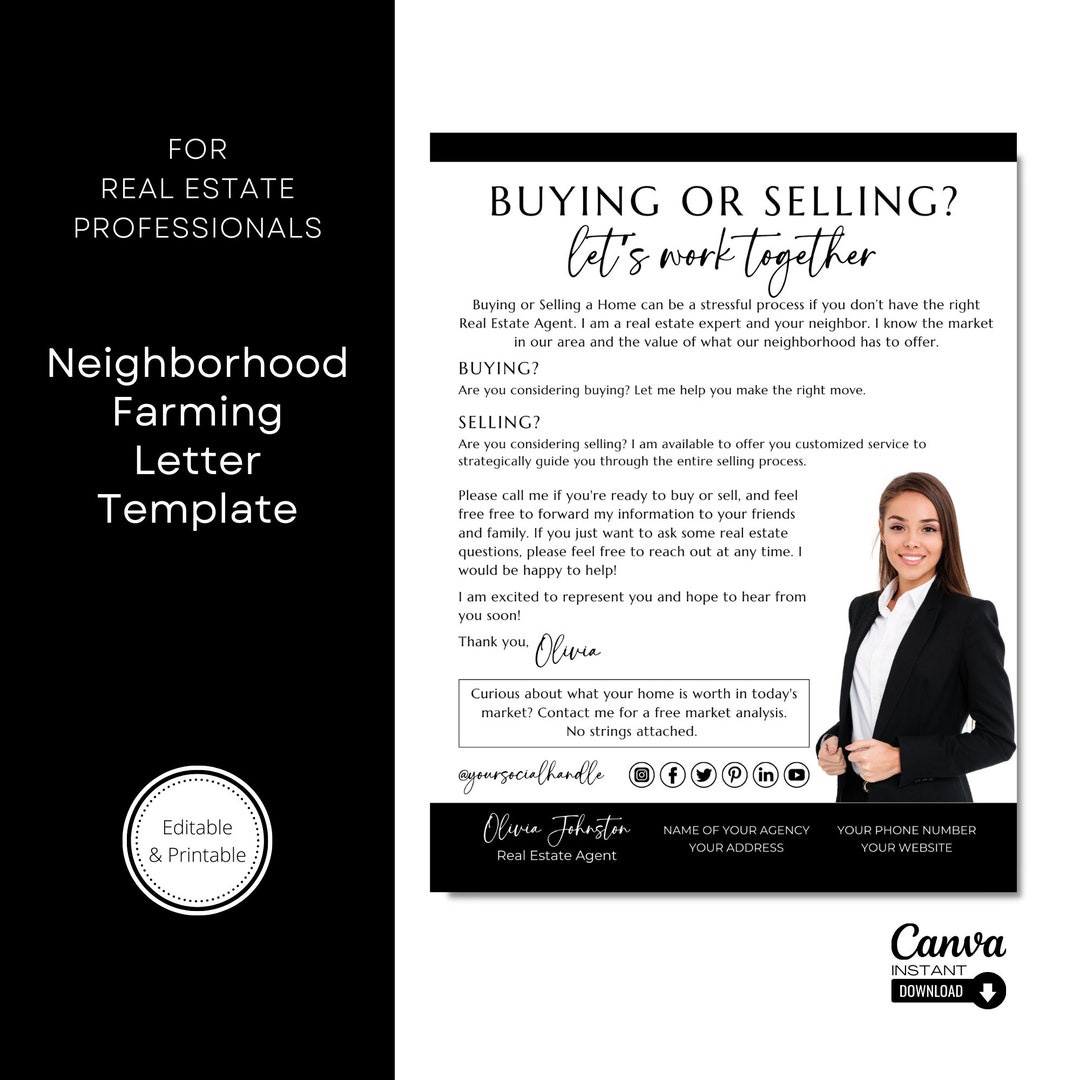Editable Real Estate Farming Flyer Template (canva) - Etsy