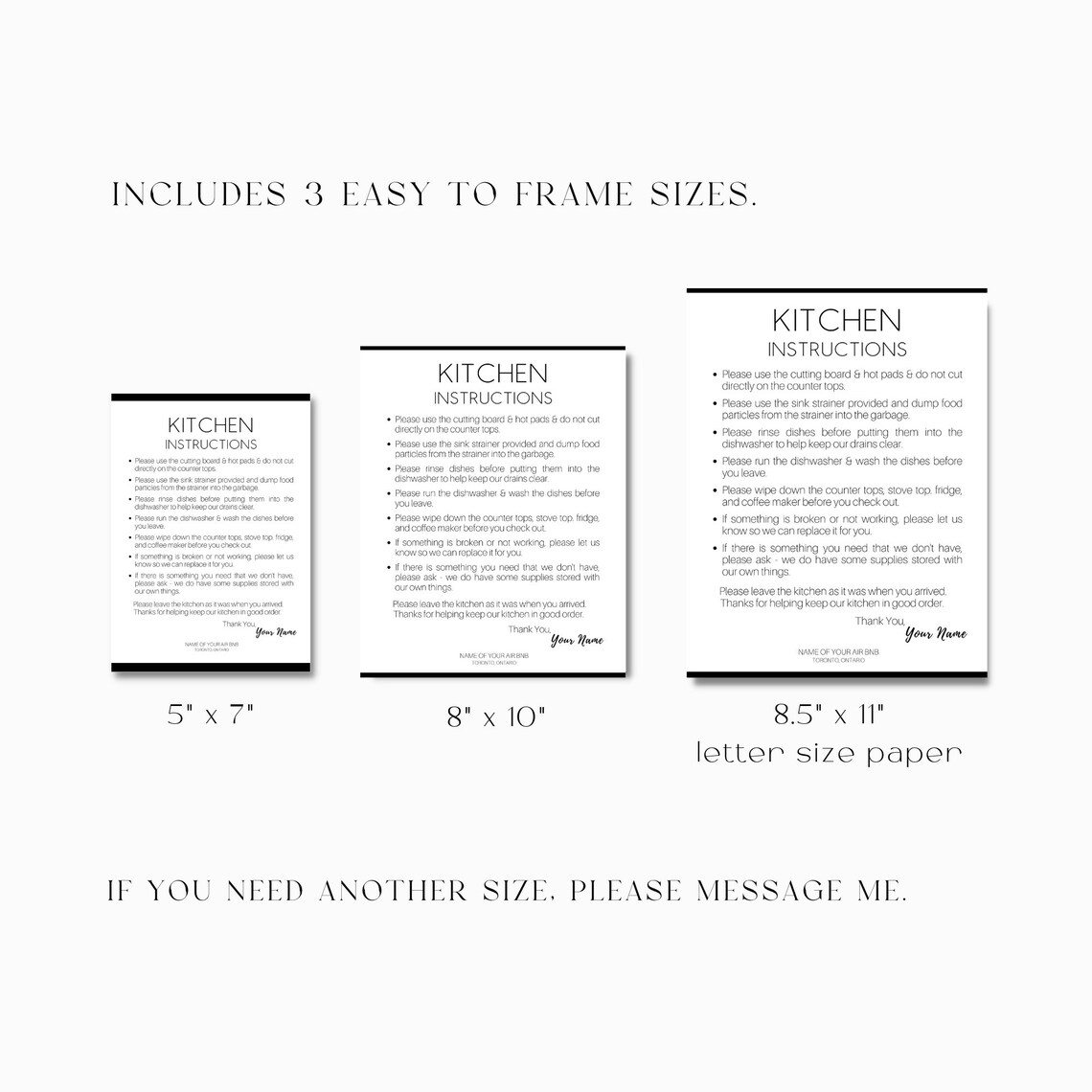 Airbnb Kitchen Rules Sign Template: Editable Printable (instant ...