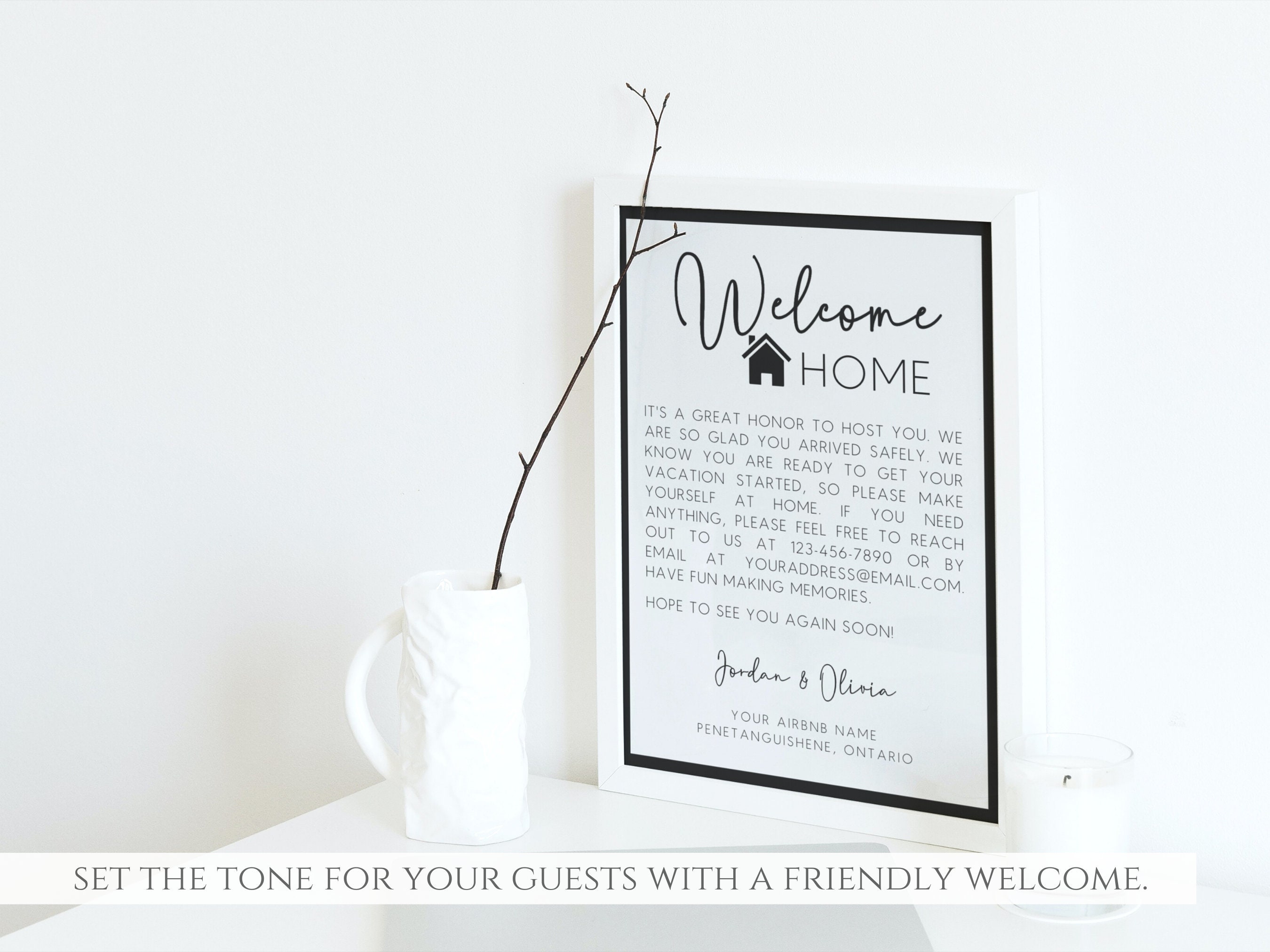 Editable Airbnb Welcome Sign Guest Arrival Poster Welcome - Etsy