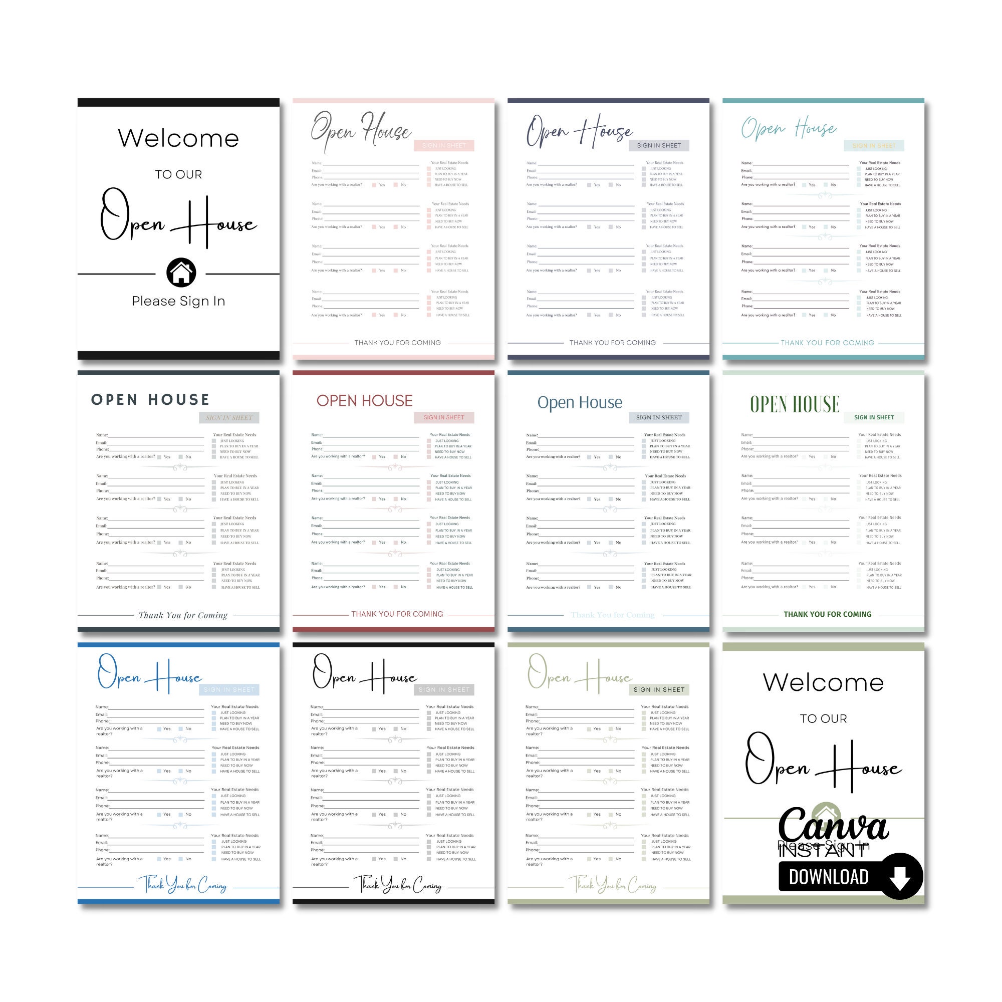 Editable Open House Sign in Sheet Template, Printable Realtor Open ...