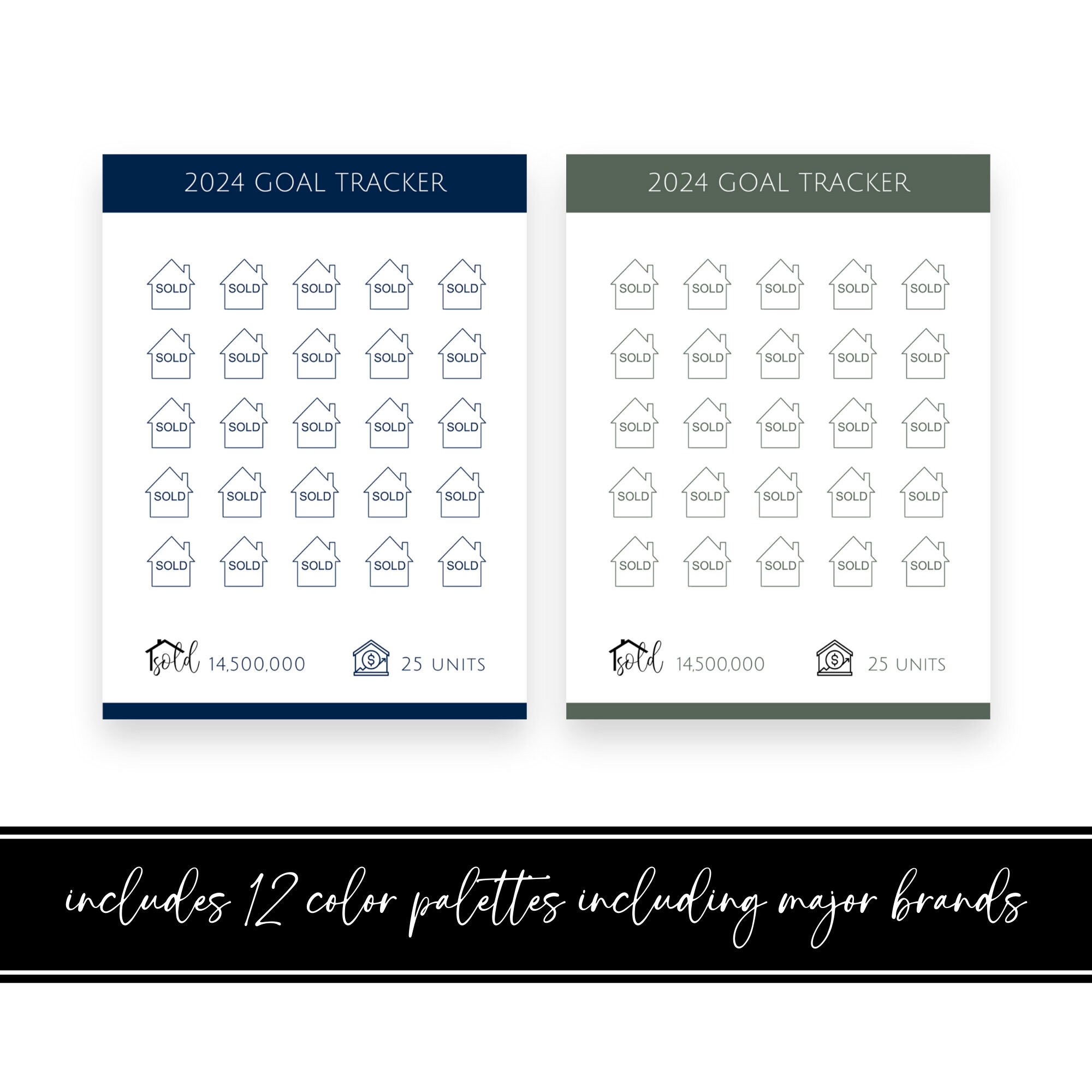 Real Estate 2024 Goal Chart Bundle Real Estate Goal Tracker - Etsy