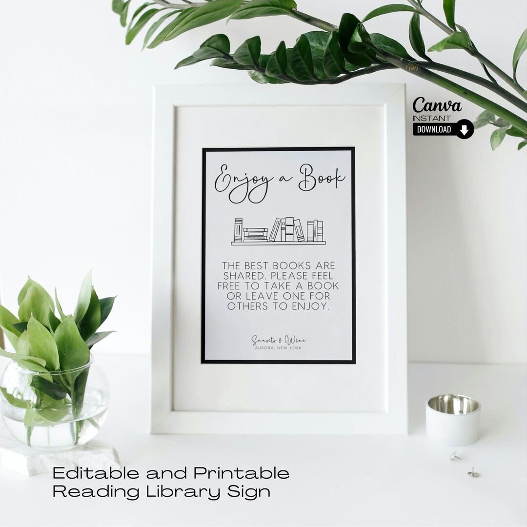 Editable Airbnb Library Sign: Book Sharing, VRBO Welcome (printable) - Etsy