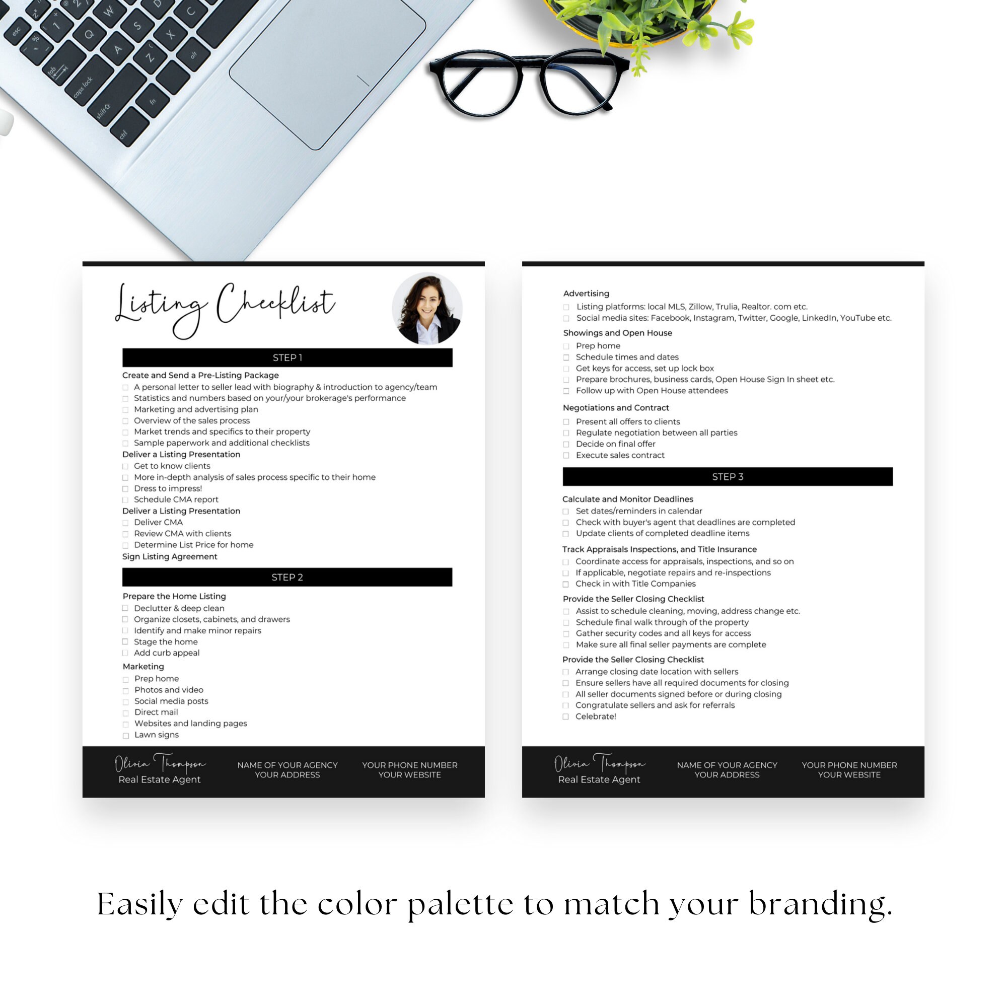 Real Estate Agent Listing Checklist: Editable Realtor Task List (canva ...