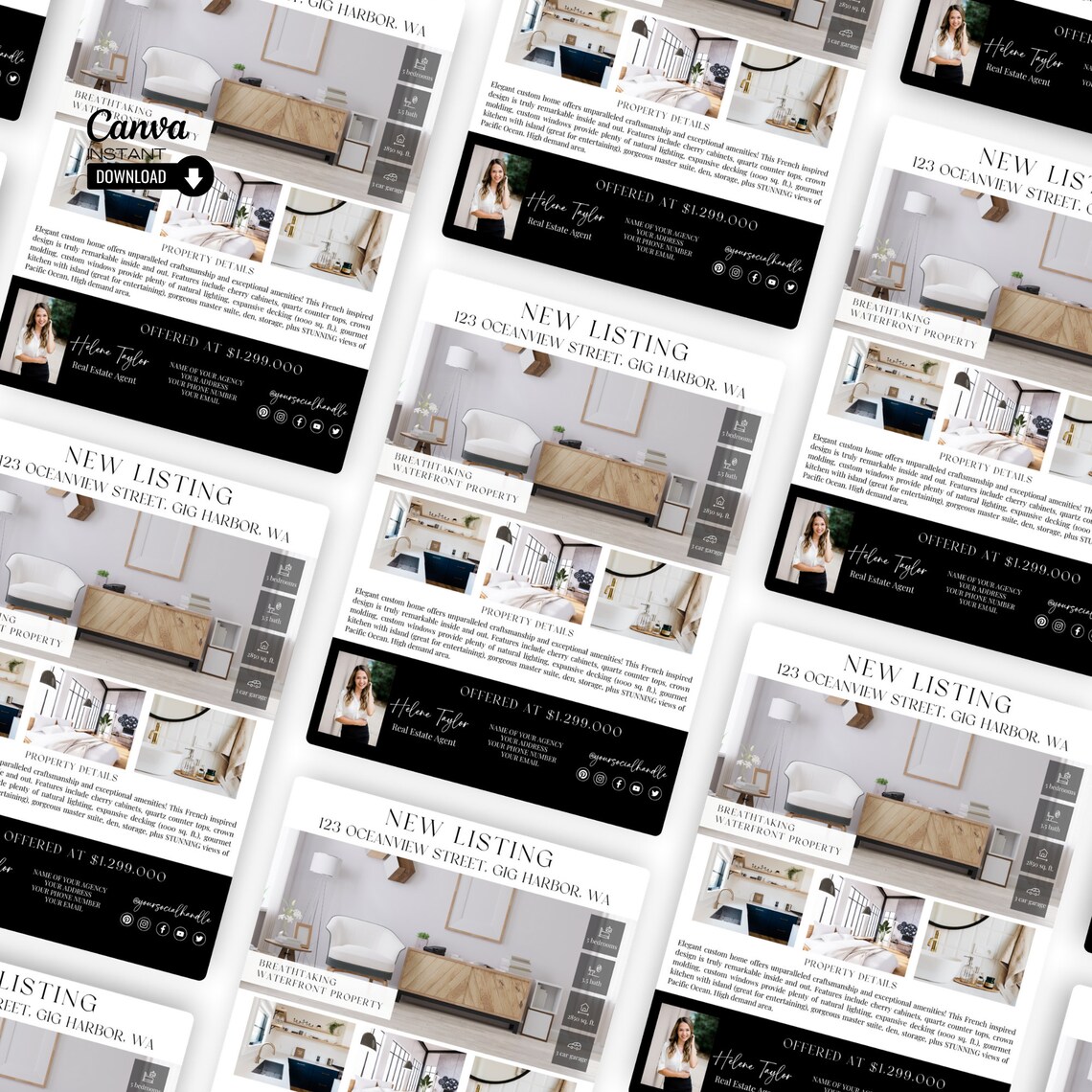 Editable New Listing Flyer Template, Realtor Marketing, Printable New ...