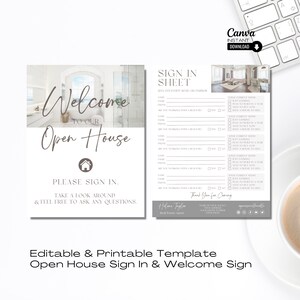 Editable Real Estate Open House Sign in Sheet Template, Realtor ...