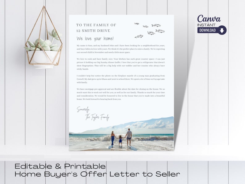 Editable Home Offer Letter Printable Buyer Offer Letter - Etsy