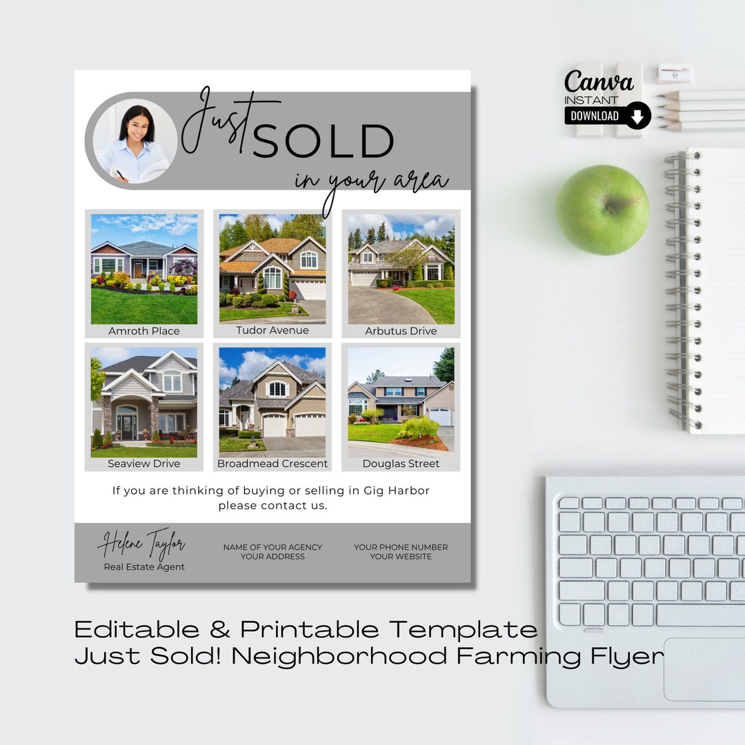 Real Estate Just Sold Letter Template: Realtor Farming Flyer (canva) - Etsy