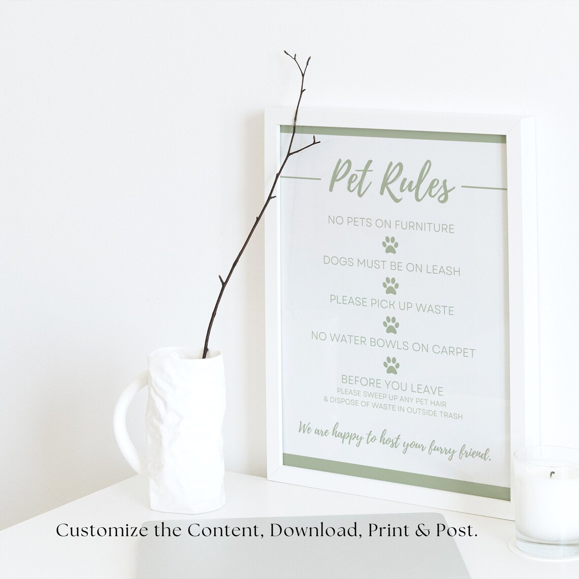 Airbnb Pet Rules Sign: Editable Printable Template - Etsy