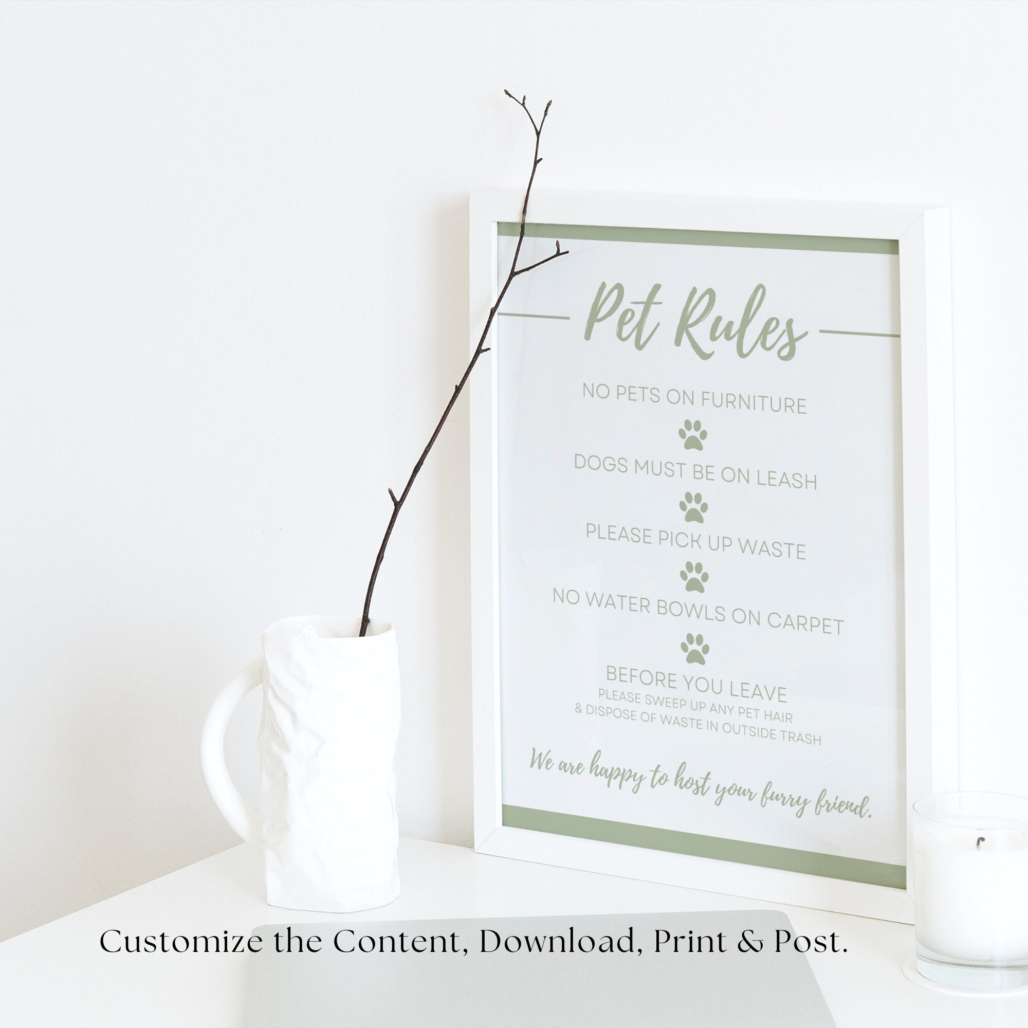 Airbnb Pet Friendly, Airbnb Pet Rules Sign, Airbnb Printable, Pet Rules ...